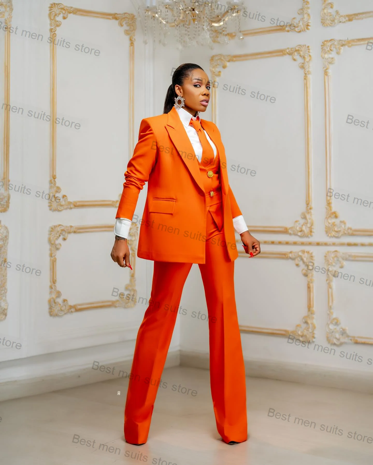 Designer Formal Women Suit Set 3 Piece Blazer+Vest+Pants Jacket Wedding ...