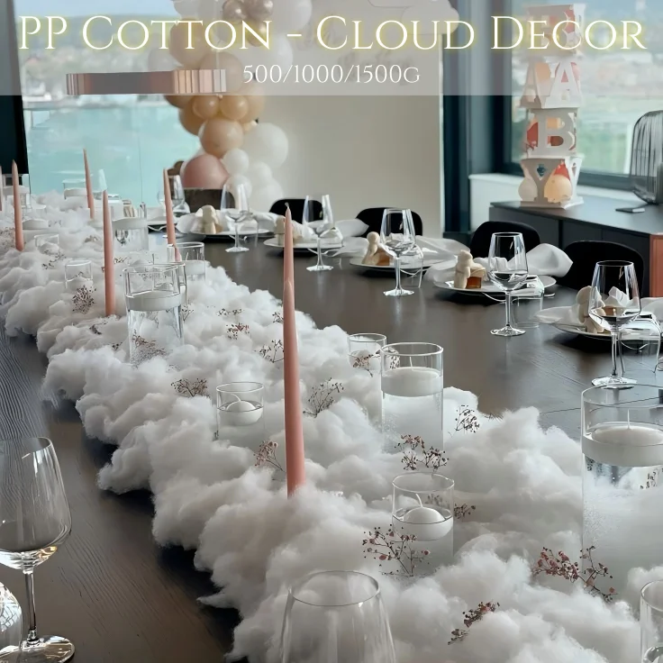 500-1500g PP Cotton Artificial Cloud Wedding Table Centerpiece Birthday ...