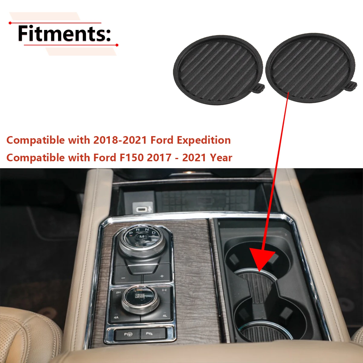 Car-Center-Console-Cup-Holder-Insert-For-Ford-F150-2017-2018-2019-2020 ...