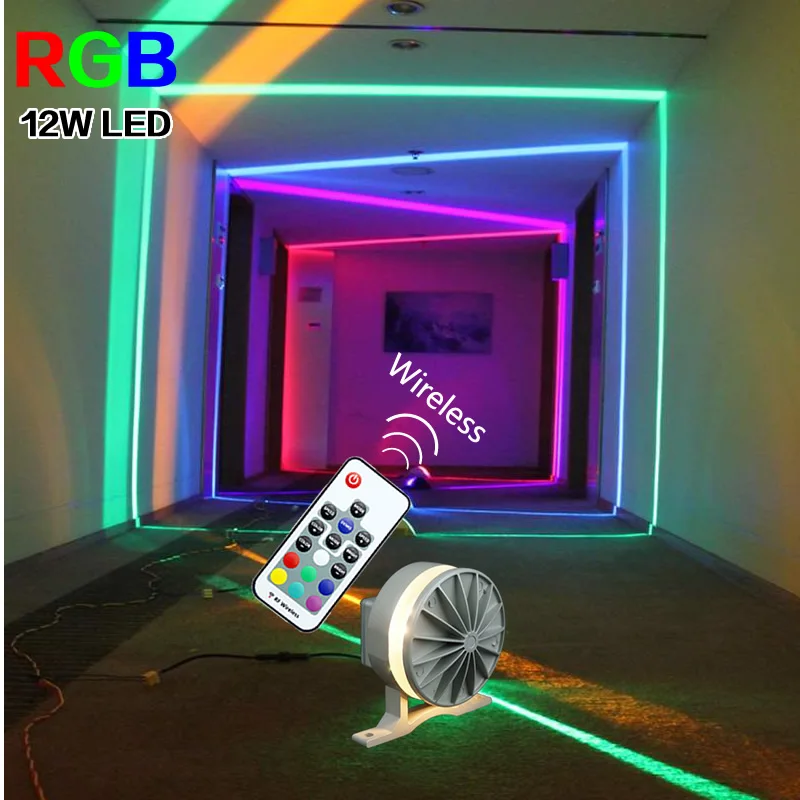 12W LED Wall Light 110V 220V RGB Remote Windows Sill Lamp Home Door ...