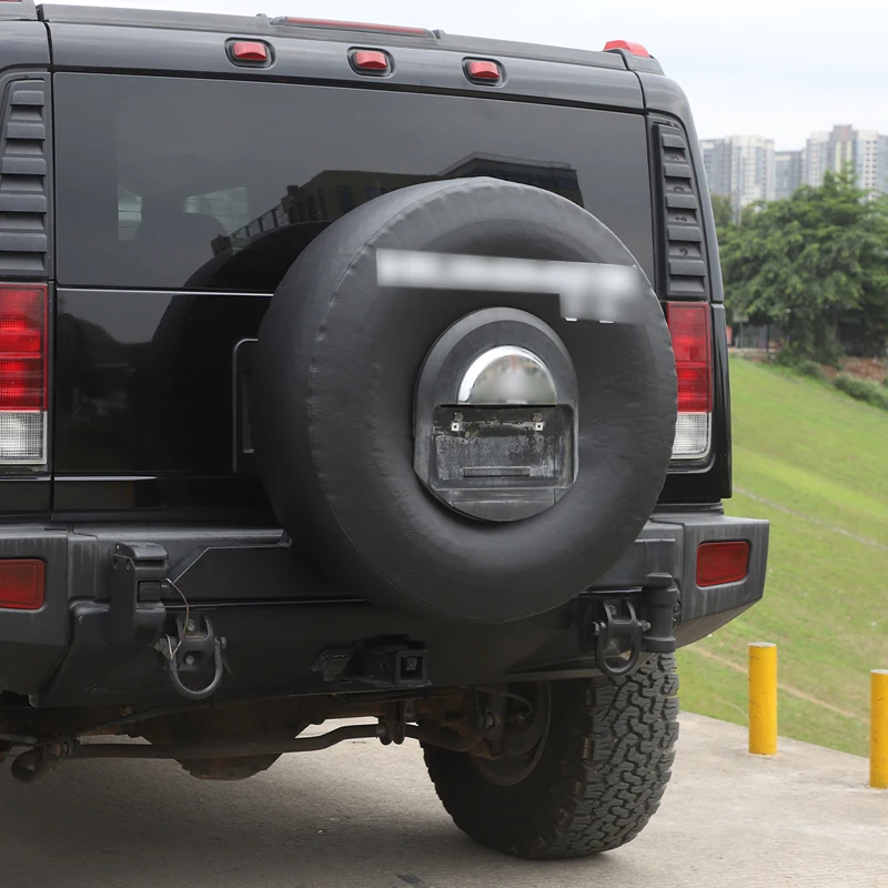 For 03-09 Hummer EV Black Leather Rear Tire Spare Parts Pocket Cover ...