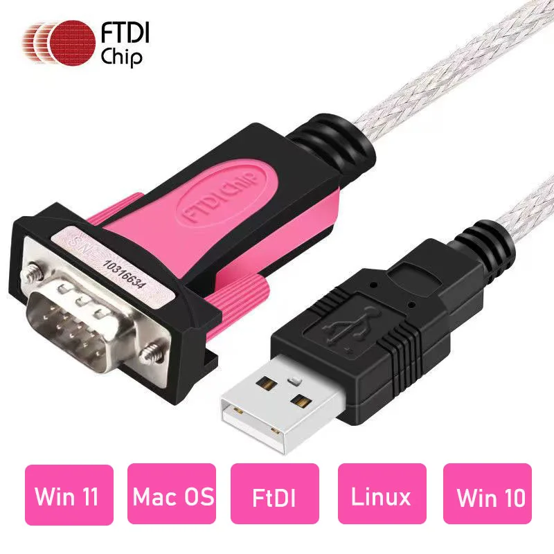 FTDI USB to RS232 Male DB9 Cable Serial COM Port Adapter Chip FTDI USB R232 converter cable ...