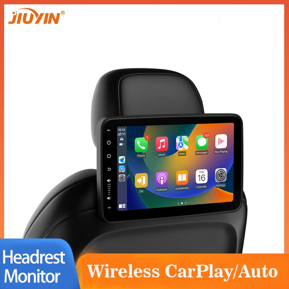 Car-Headrest-Monitor-Tablet-Screens-Wireless-CarPlay-Android-Auto-Rear ...