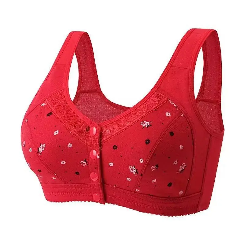 Women-Summer-Thin-Cotton-Brassiere-Mum-Front-Open-Buckle-Large-Size ...