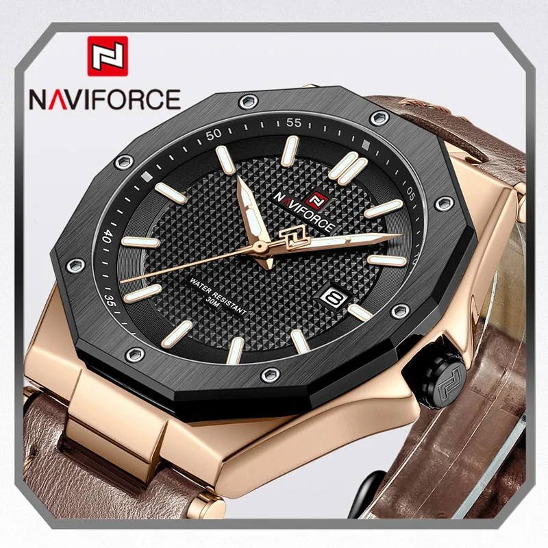 Naviforce Men Top Luxury Brand | Naviforce Gold Mens Watch | Naviforce ...