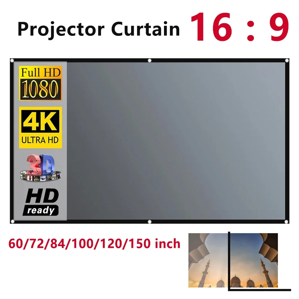 Simple-Projector-Curtain-Home-Set-Display-Projection-Screen-Theater ...