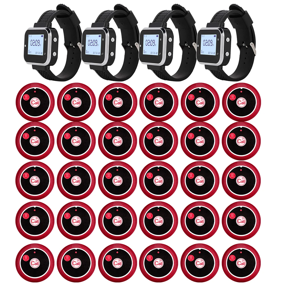 JINGLE-BELLS-4-Waiter-Wrist-Watch-Receiver-30-Table-Button-Wireless ...