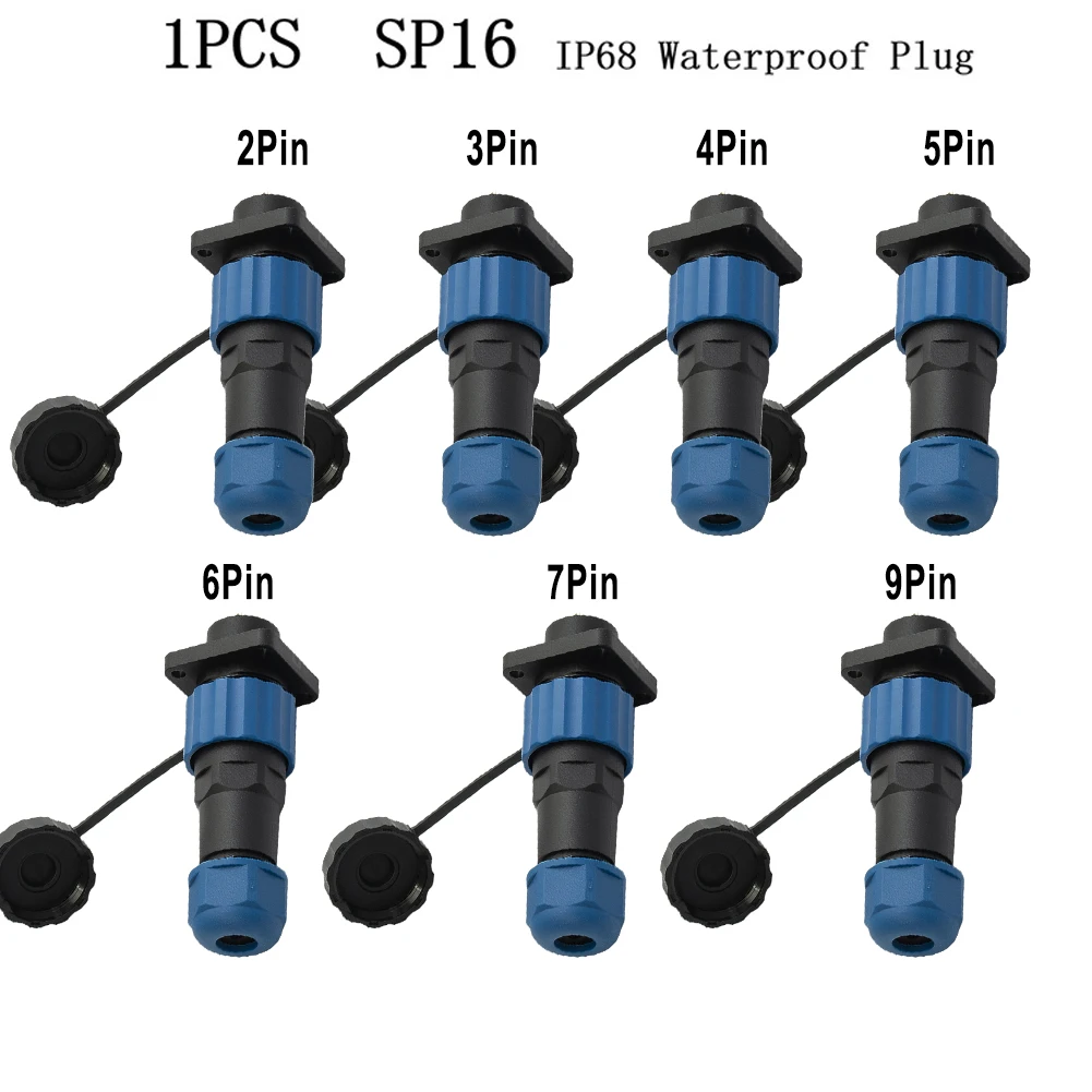 SP16-Square-Panel-Mount-IP68-Waterproof-Plug-Socket-Circular-Connector ...