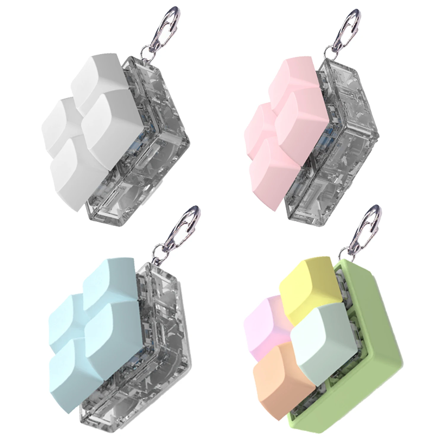 NEW-4-Keys-Square-Shaped-Keyboard-Key-Caps-Toy-Keyboard-Caps-Keychain ...