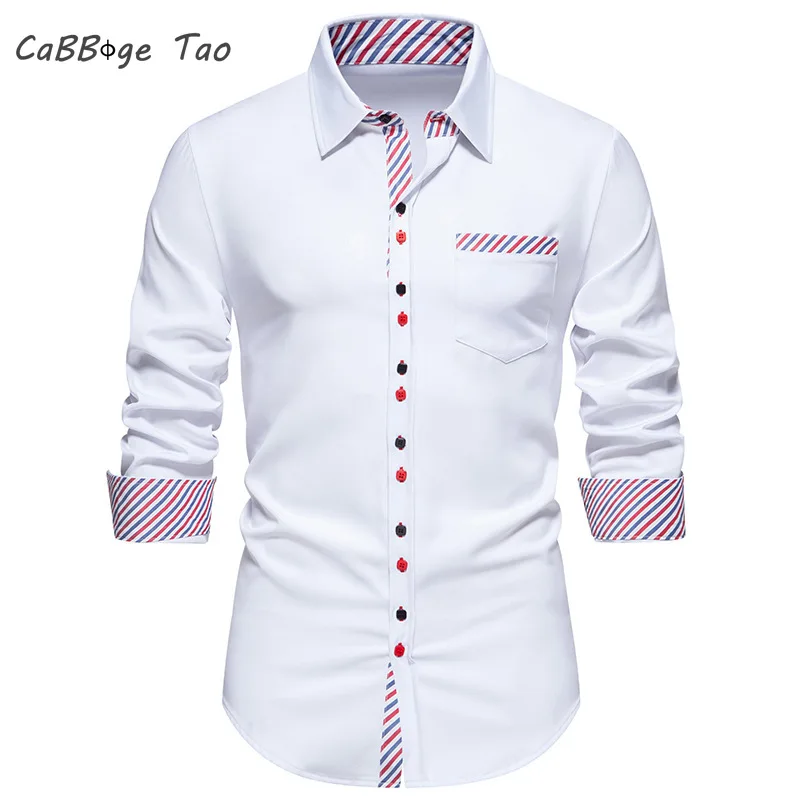 Spring-New-Men-s-Triangle-Neck-Stripe-Colored-Long-Sleeved-Comfortable ...