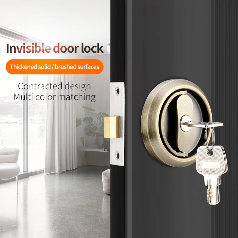 1Pcs-Invisible-Door-Lock-With-Key-Indoor-Household-Door-Anti-theft ...