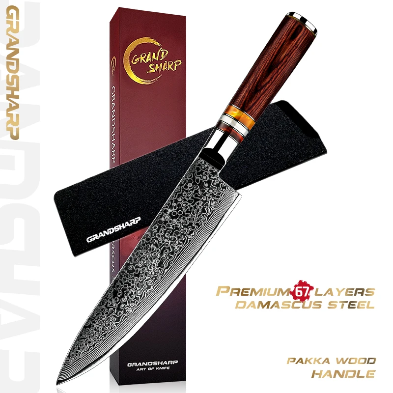 Grandsharp 67 Layers Japanese Damascus Knife Damascus Chef Knife Vg-10 ...