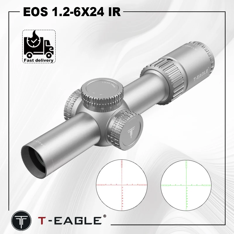 Tactical-T-EAGLE-EOS-1-2-6X24-IR-Silver-Lock-Turret-1-4MOA-Red-Green ...