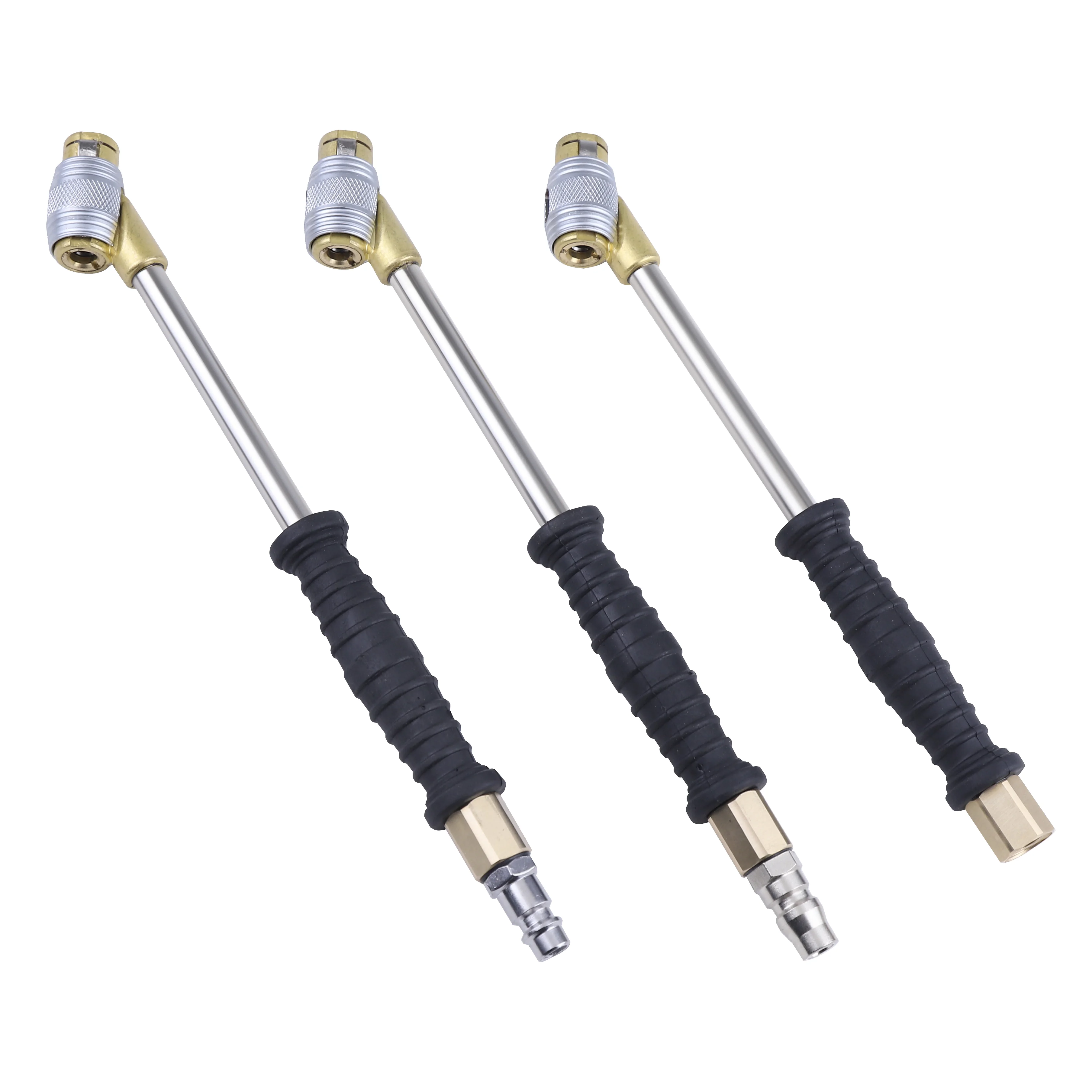 2 Way Connection Heavy Duty Self-Locking Air Chuck Set-1/4 Inch Dual ...