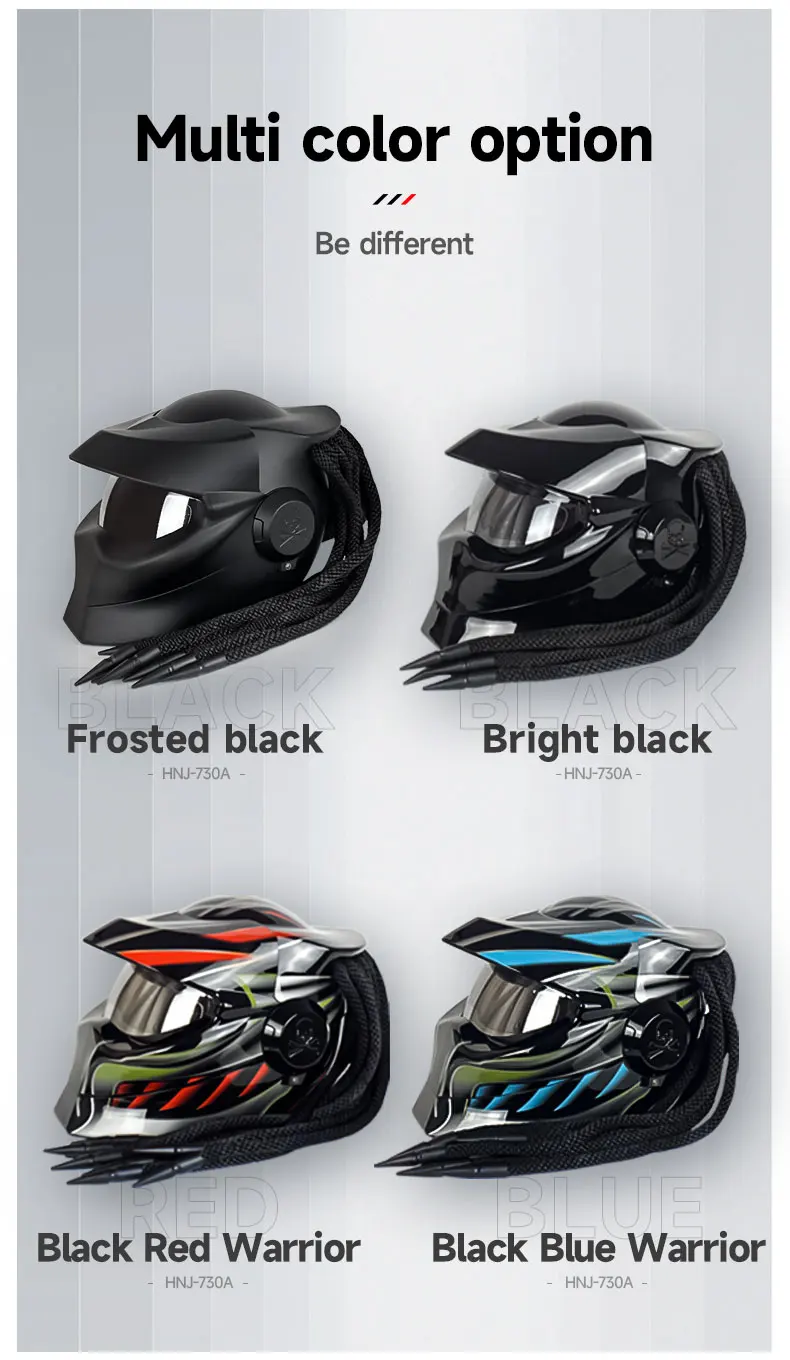 Casco Integral Depredador Casco De Motocicleta Predator Con Dise O L
