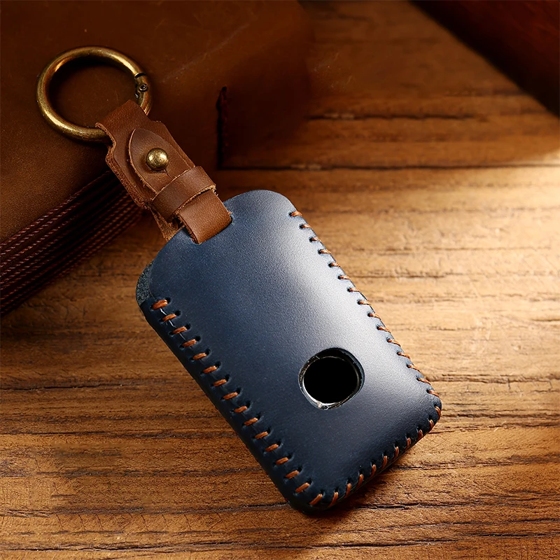 Leather-Car-Remote-Key-Cover-Case-Holder-Keychain-For-Mazda-3-Alexa-CX ...