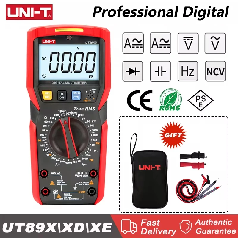 UNI-T-Professional-Digital-True-RMS-Volt-metro-Tester-Resist-ncia ...