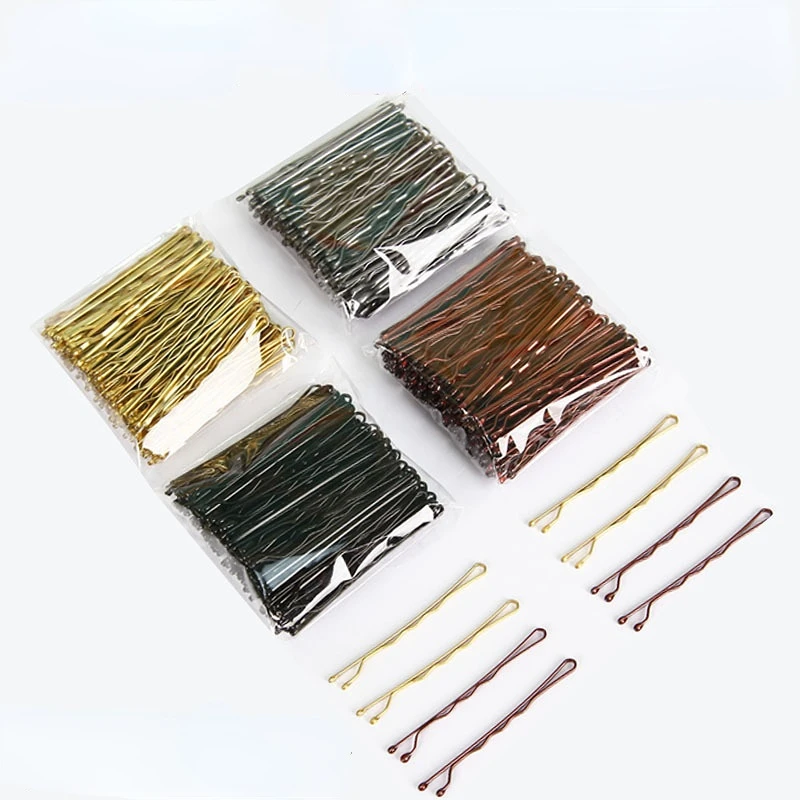 100-10Pcs-Women-Hair-Clip-Hairstyle-Gold-Hairpin-Simple-Metallic-Curl-U ...