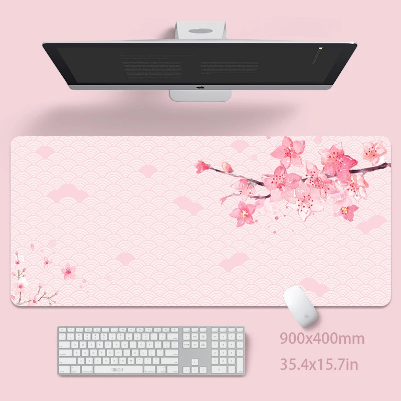 Large Gaming Mousepads Cherry Pink Mouse Pad Computer Mousemats Mouse ...
