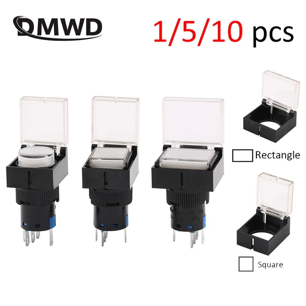 1-5-10-Pcs-Plastic-Transparent-Protective-Case-Rectangle-Square-Cover ...