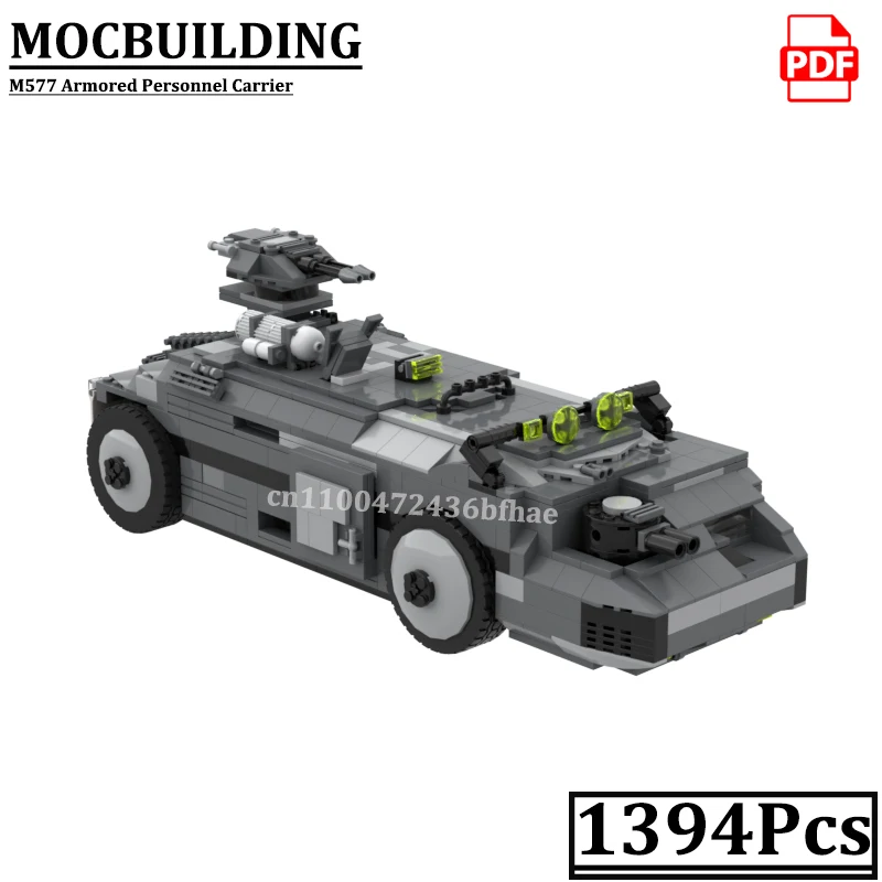 M577 APC Car Model Blocks MOCBUILDING Armed Tactical Vehicle Bricks Sci ...
