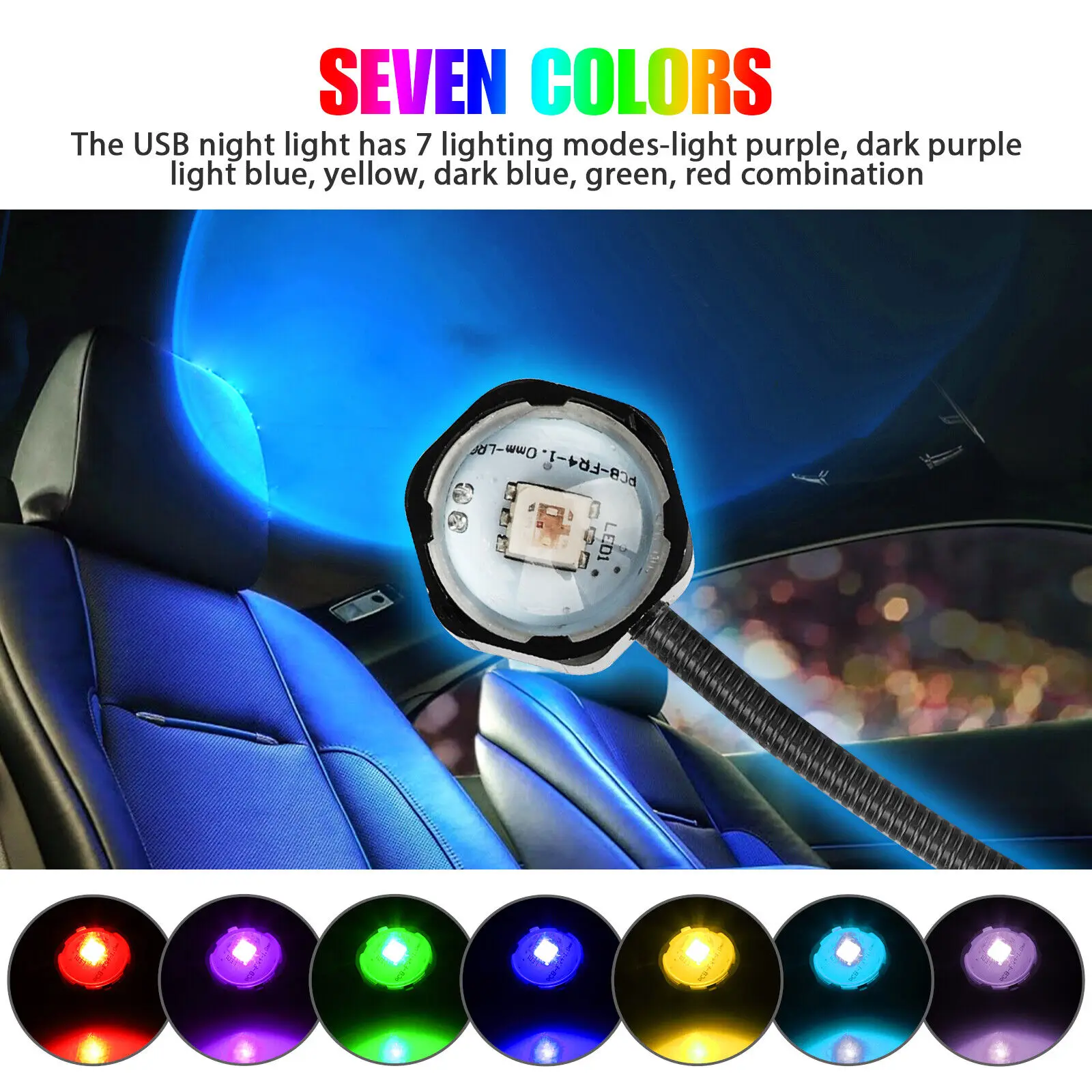 7 colors USB Led Projector Night Light touch sensor effect stage lamp ...