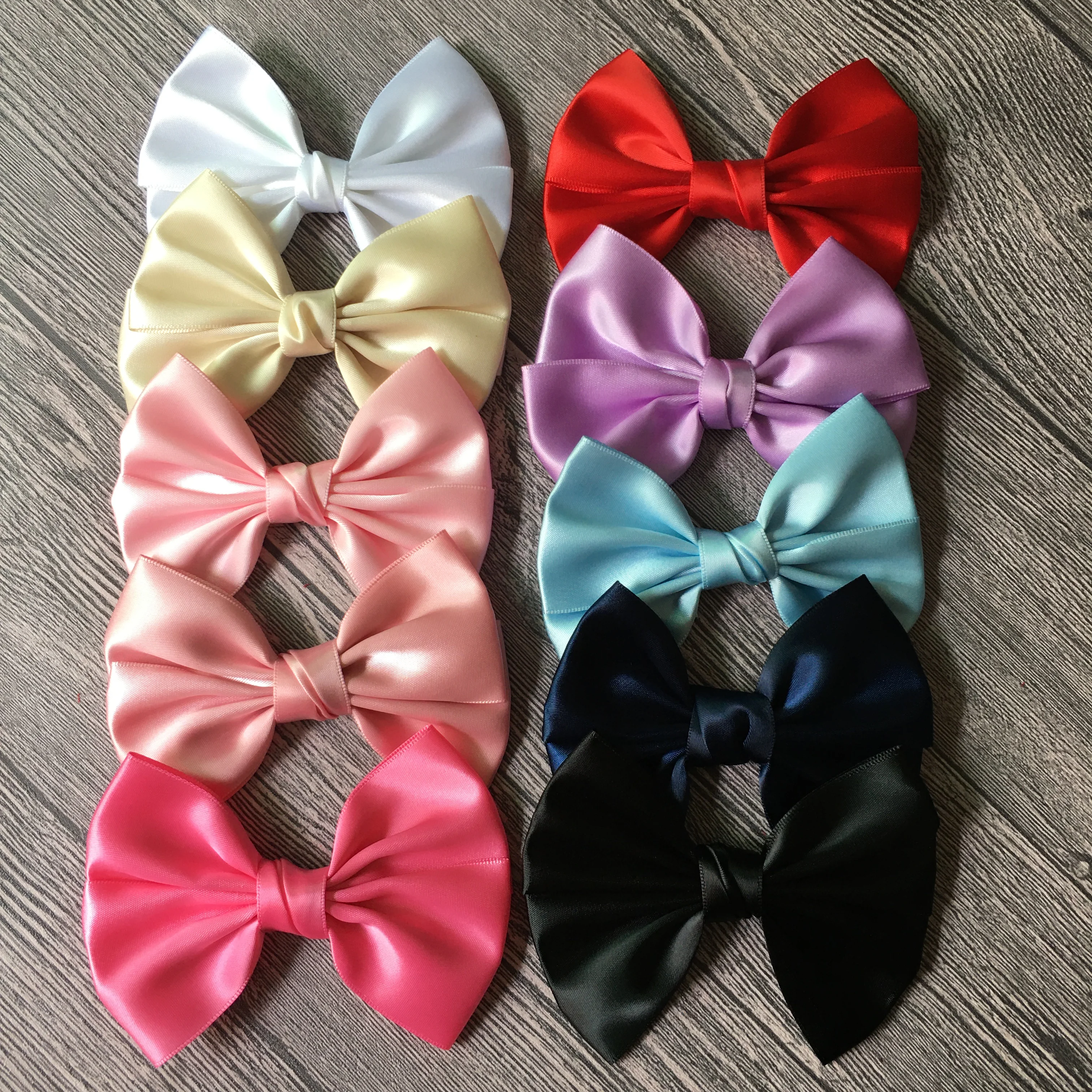 10Pcs-Lot-4-Top-Quality-Satin-Ribbon-Bows-Flat-Back-DIY-Hairbows-For ...