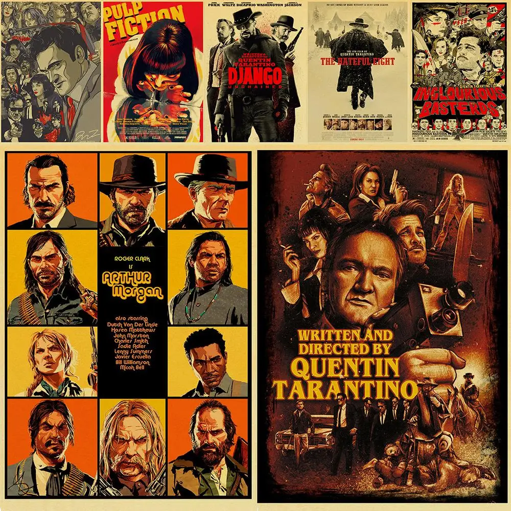 Quentin Tarantino Series Movie Vintage Poster Kraft Paper High Quality ...