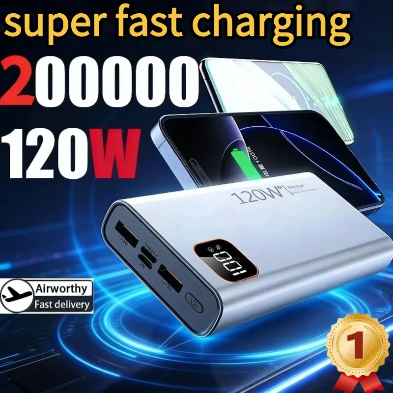 200000mAh 120W Power Bank Fast Charging Power Bank High Capacity ...