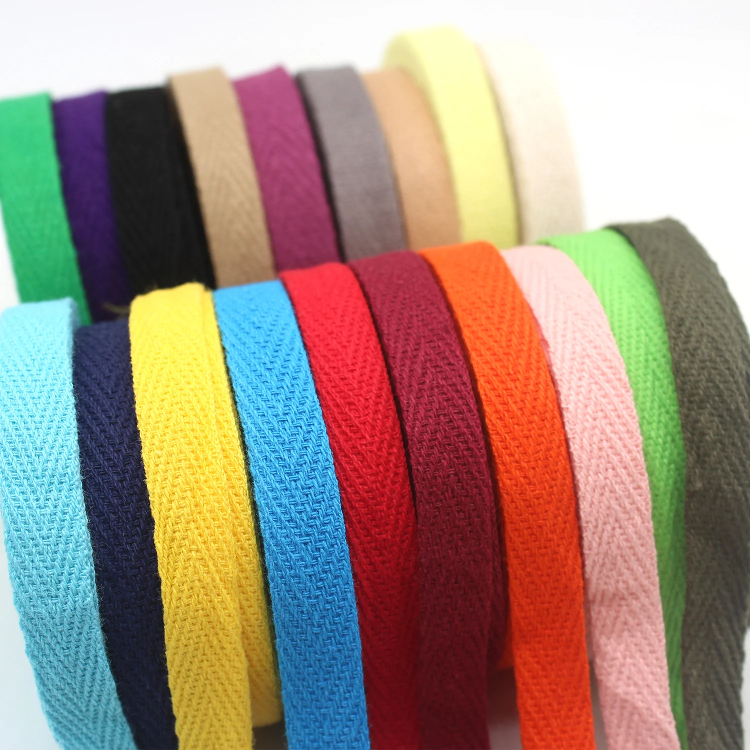 5yards/lot 10mm Cotton Hserring Bone Ribbon Handmade For Packing Party ...