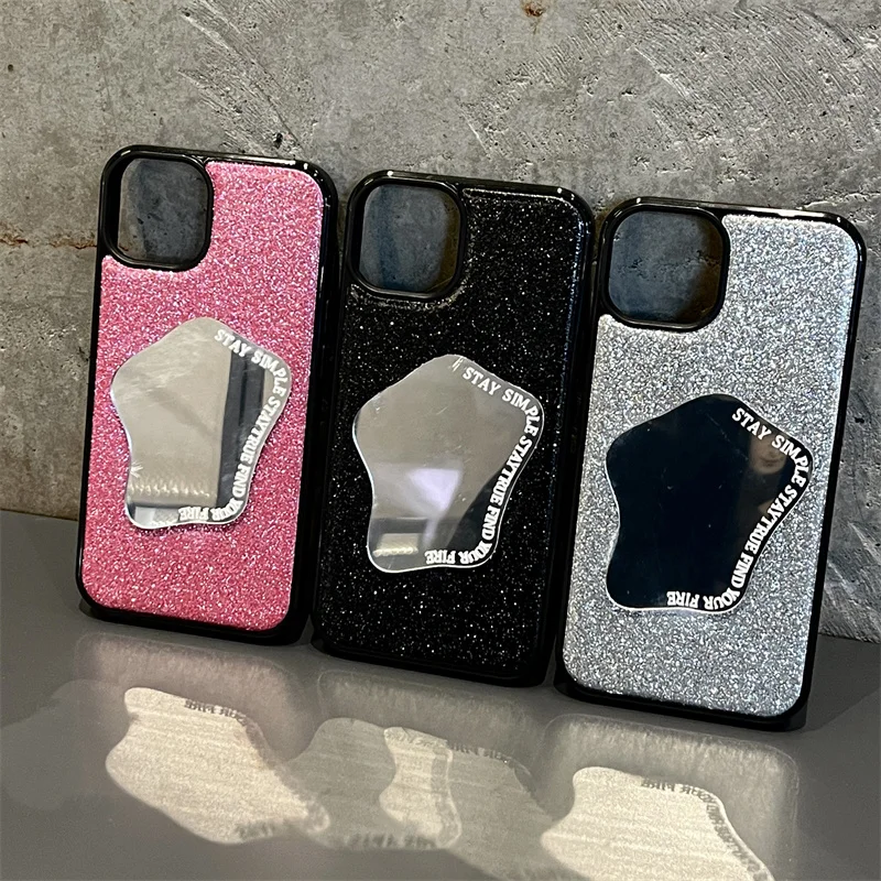 Korean Ins Irregular Mirror Shiny Phone Case For iPhone 14 11 12 13 Pro ...