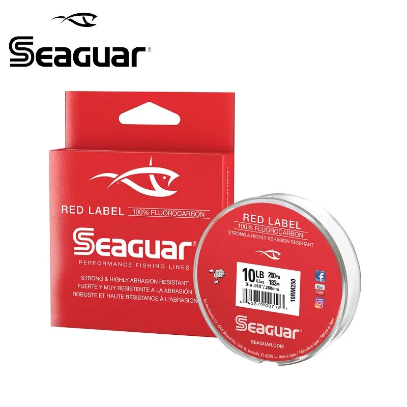 New-Original-Seaguar-Red-Label-Fluorocarbon-Fishing-Line-4-6-8-10-12 ...