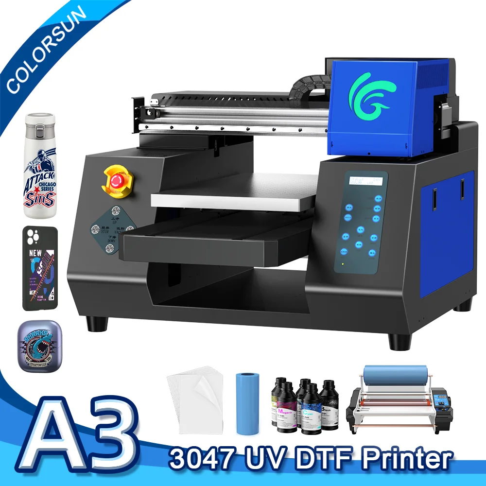 Colorsun A3 UV Printer For Dual XP600 UV DTF Flatbed Printing Machine ...