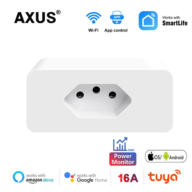 AXUS-Tuya-WiFi-Smart-Plug-Smart-Socket-16A-Smart-Life-APP-Outlets-With ...