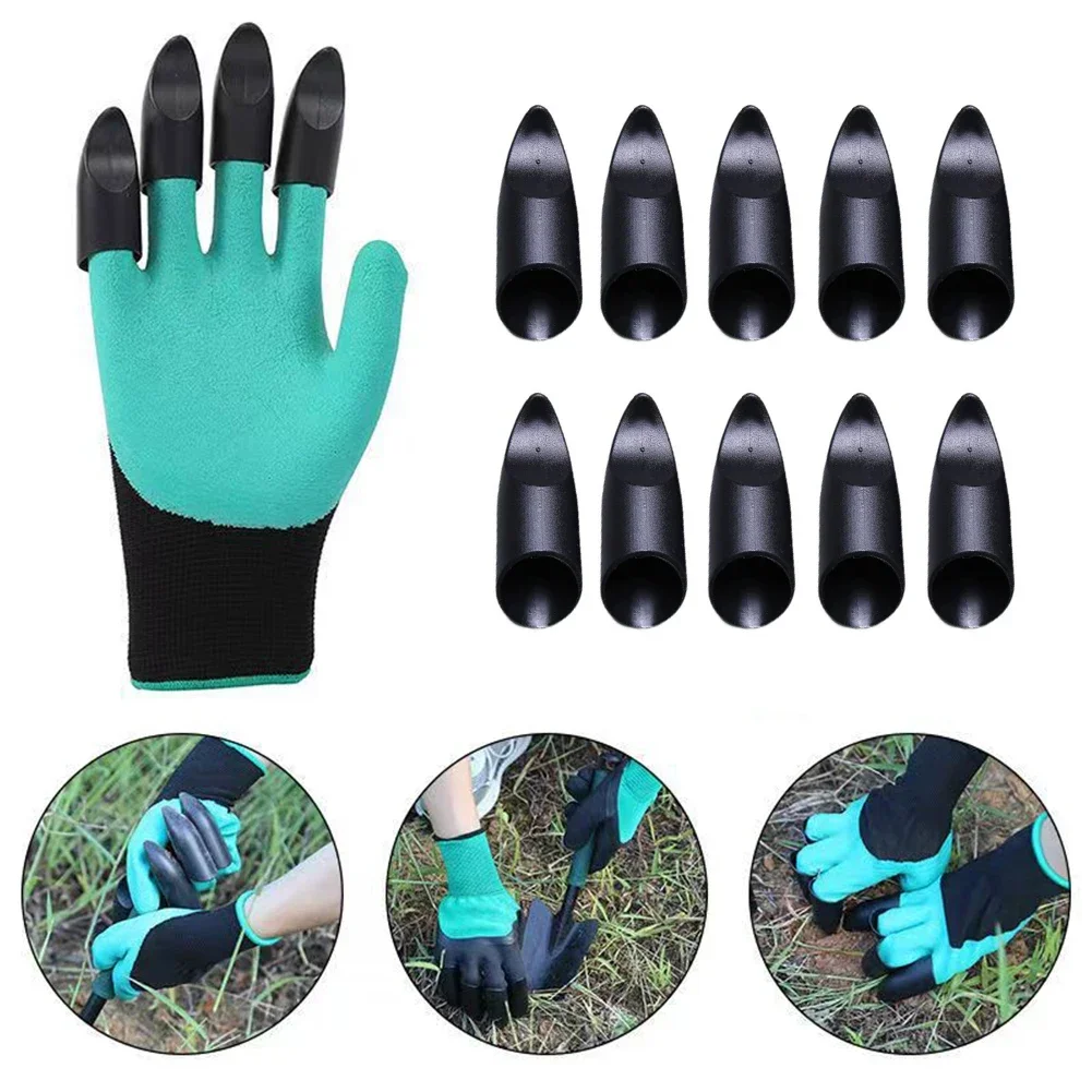 10Pcs-Hand-Claw-ABS-Plastic-Garden-Rubber-Gloves-Gardening-Digging ...