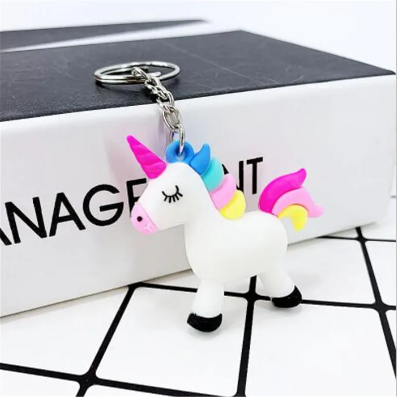 WKOUD-Cute-Fairytale-PVC-Unicorn-Keychain-Multi-style-Horse-Key-Rings ...