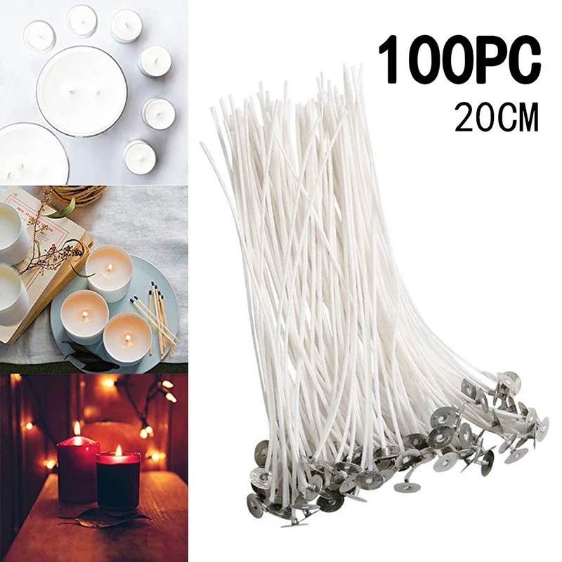 100Pcs-set-Candle-Wicks-Smokeless-Wax-Pure-Cotton-Core-9-15-20cm-DIY ...
