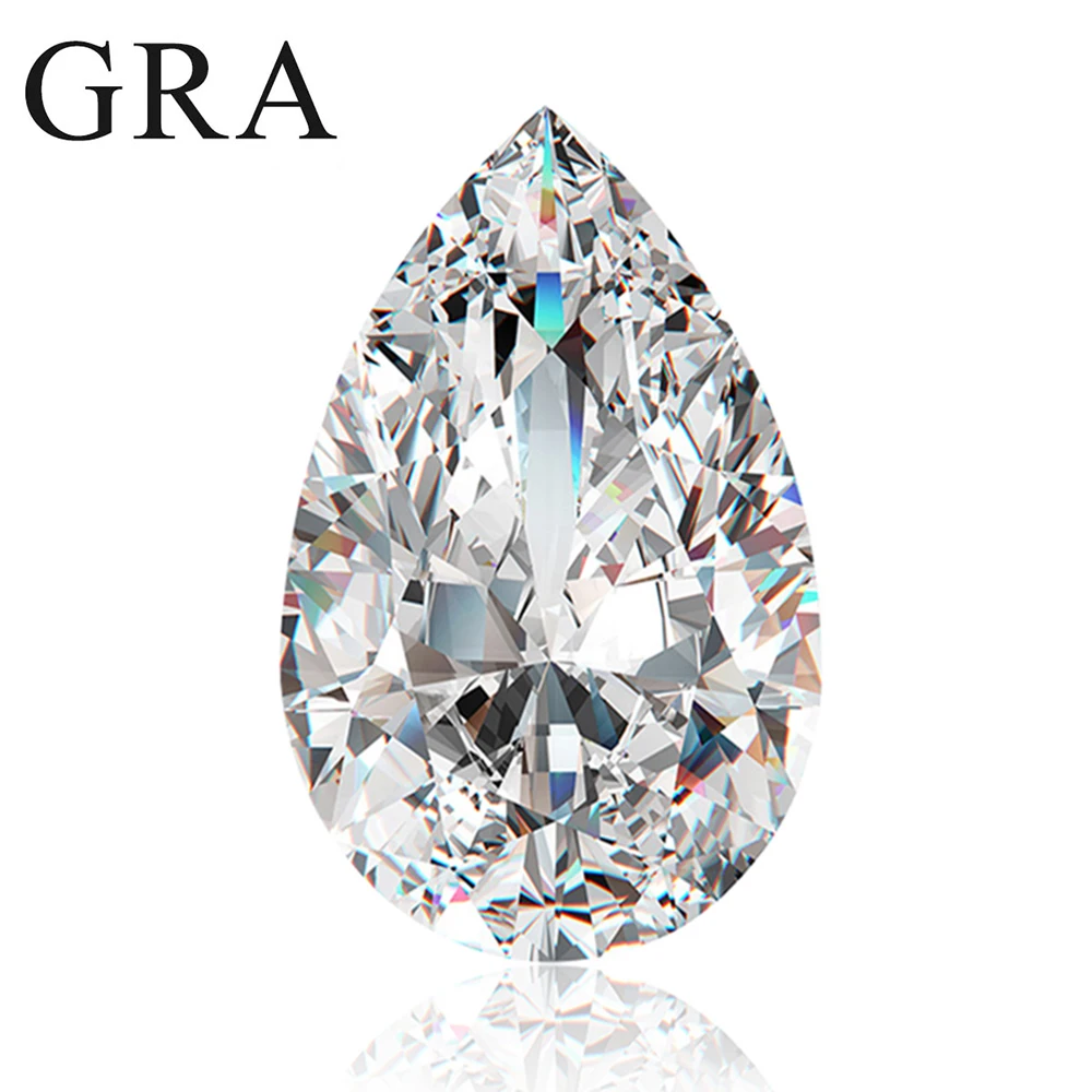 Moissanite-taille-poire-0-1-ct-13-ct-vrai-Moissanite-en-vrac-couleur-D ...