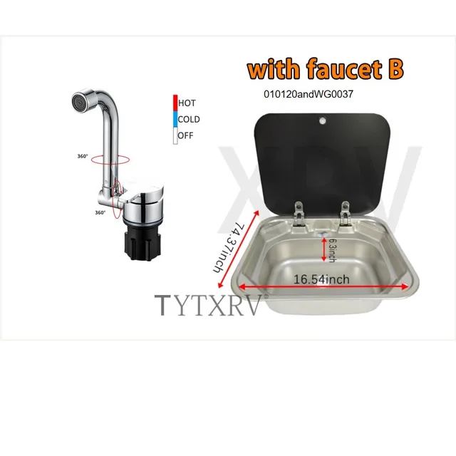 Sinks For Rv 16inch-Small RV Kitchen Sink With Folde Faucet & Lid, Boat ...