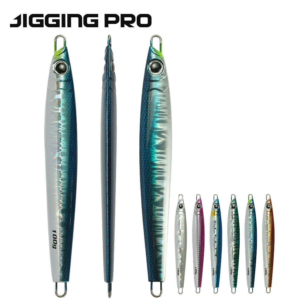 JIGGINGPRO 스테이 지그 메탈 지그 낚시 미끼, 수직 지깅 미끼, 킹피쉬 앰버잭, 참치 고등어, 60g, 80g