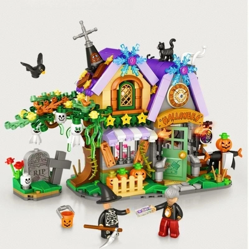 Halloween-house-building-blocks-mini-granule-building-blocks-toys-for ...