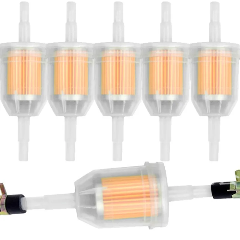1-6pcs Car Gasoline Oil Filter Pipes Universal Inline Gas Fuel Filter ...