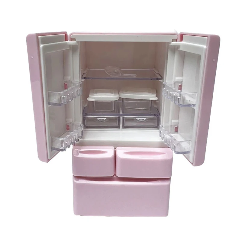 Plastic Miniature Fridge Refrigerator Simulation Mini Double Door ...