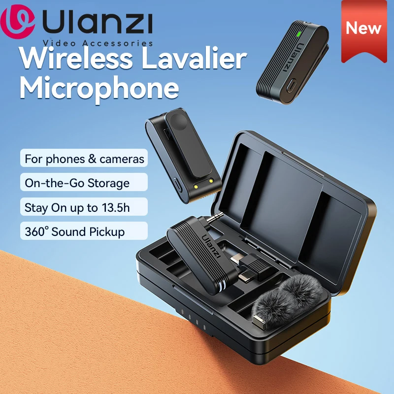 Ulanzi-A100-Microfone-de-lapela-sem-fio-com-esponja-Windproof-iPhone-16 ...