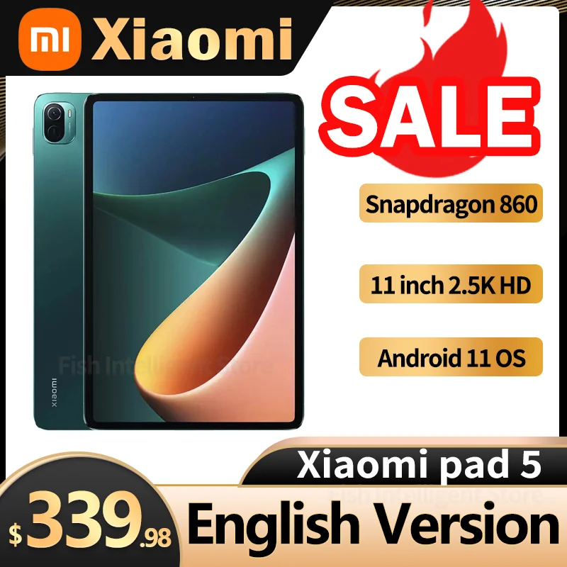 Englishl 버전 XIAOMI 태블릿 패드 5 안드로이드 11 MIUI 12.5 금어초 860 6GB + 128/256GB ...