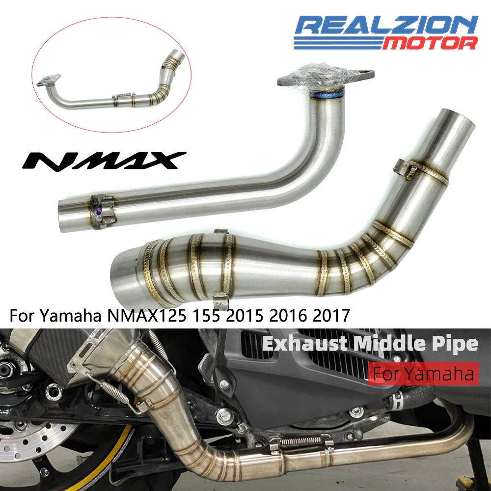 REALZION-NMAX155-Motorcycle-Exhaust-Pipe-Middle-Link-Pipe-Slip-on ...