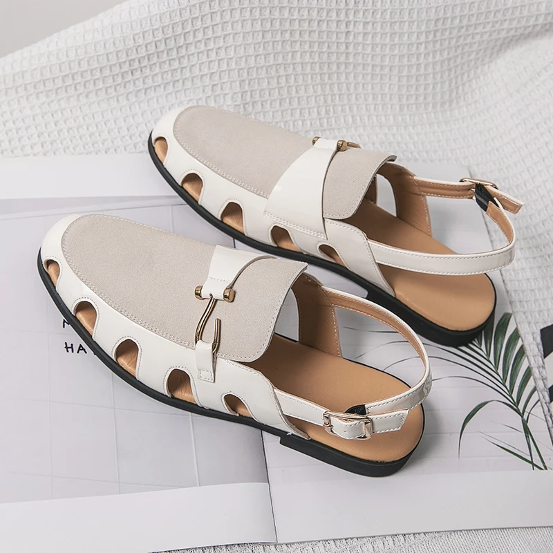 Brand-New-Men-Sandals-Male-Summer-Breathable-Hollow-Out-Buckle-Formal ...
