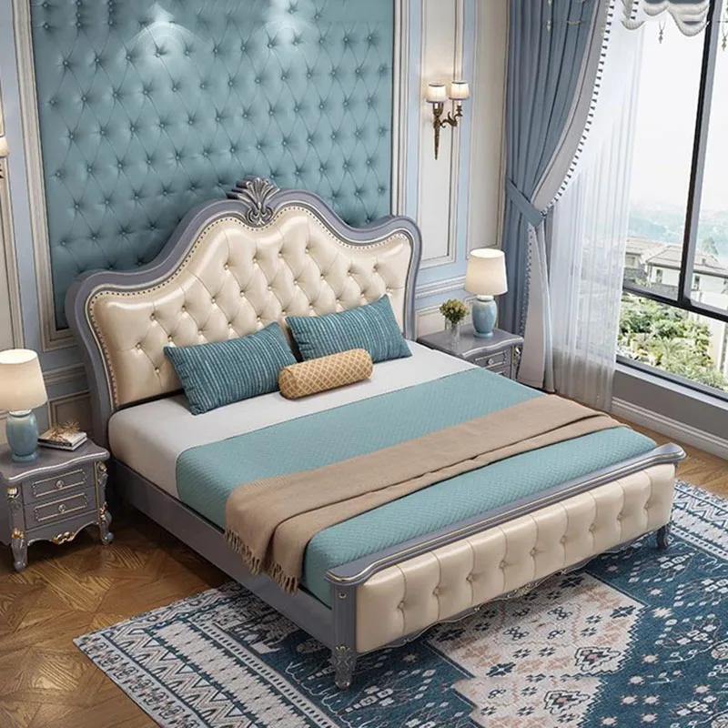 Nordic-Luxury-Kids-Double-Bed-King-High-End-Headboard-Frame-Double-Bed ...