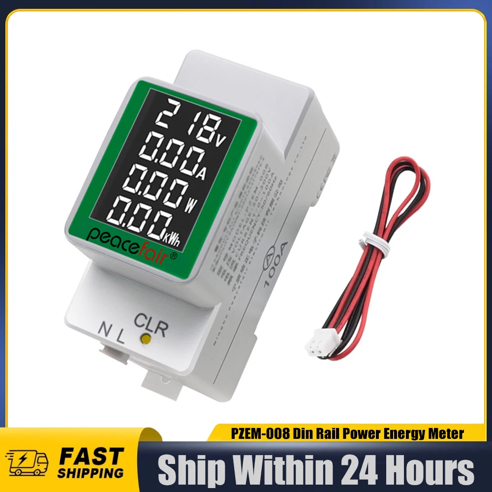 PZEM-008-Din-Rail-Electricity-Digital-Power-Energy-Meter-Watt-Kwh ...