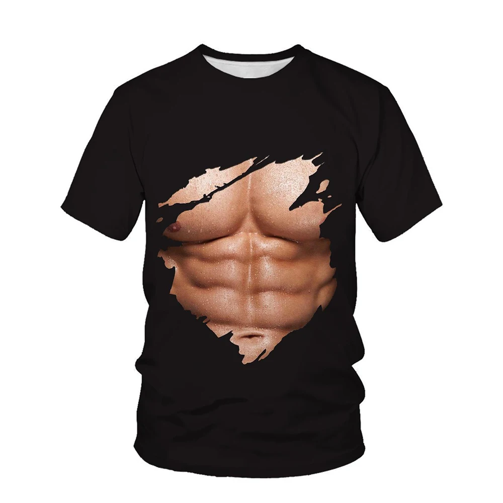 Men-s-3D-Muscle-Printed-Short-Sleeve-Shirt-Novelty-Simulation-Body ...